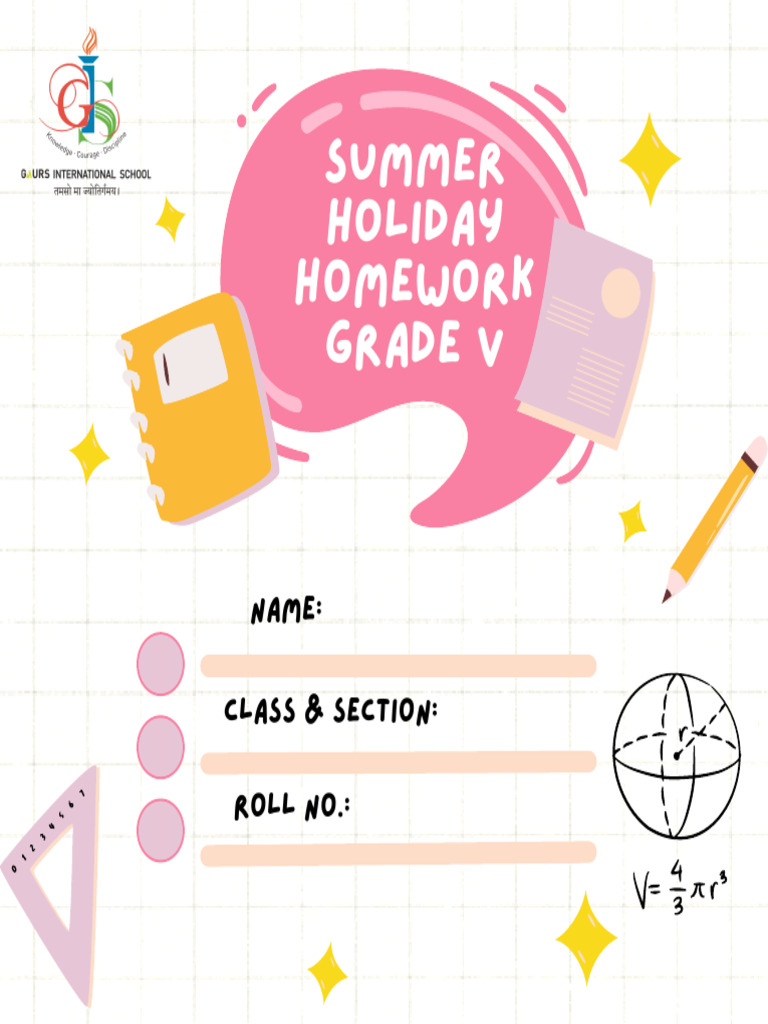 Grade V Holiday Homework | PDF