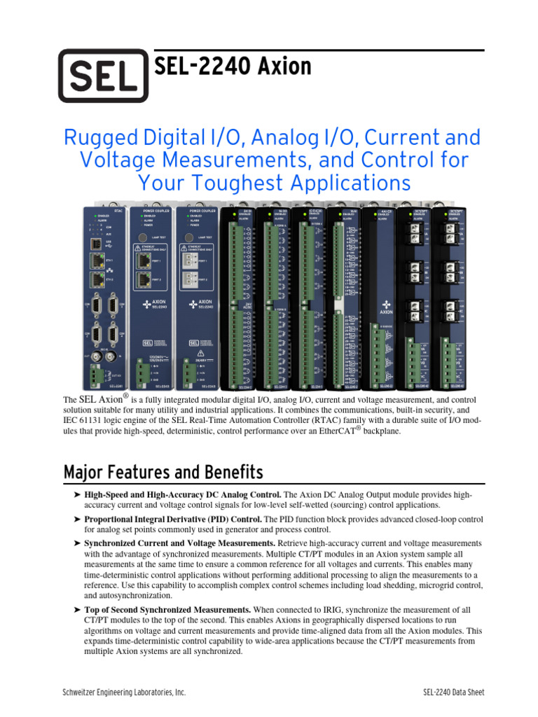 SEL 2240 Axion | PDF | Programmable Logic Controller | Scada
