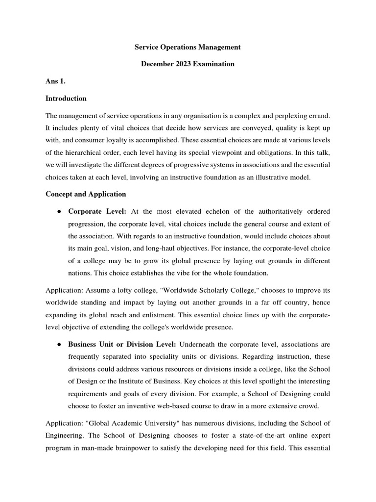 Service Operations Management | PDF | Methodology | Information