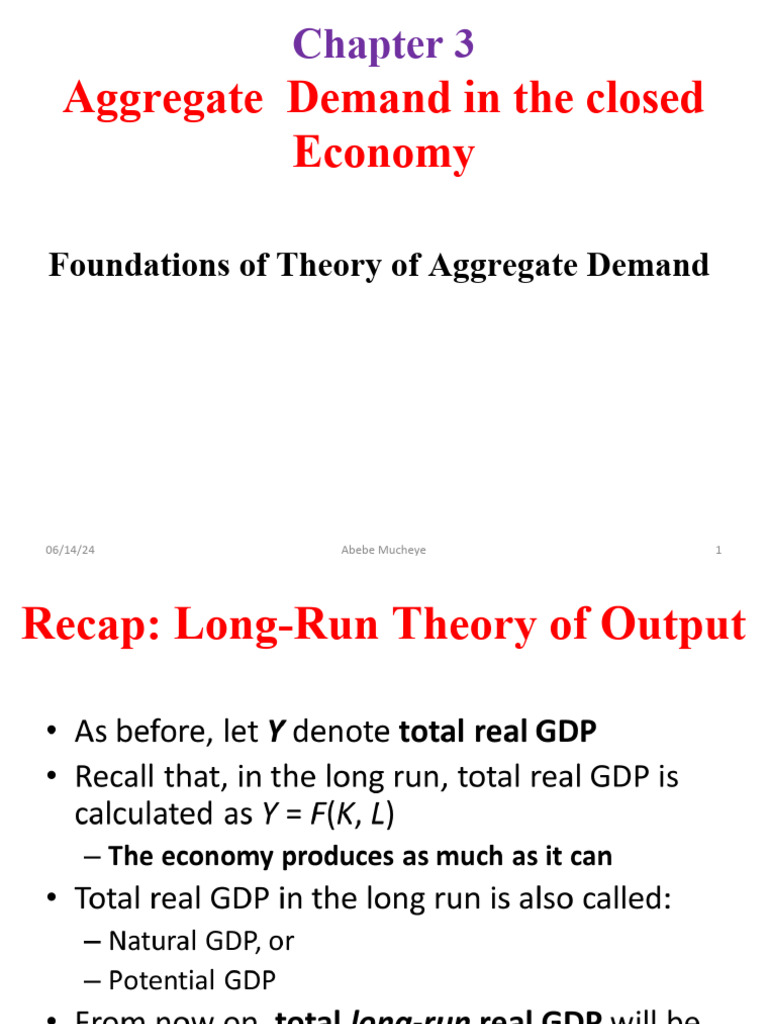 Aggregate Demand | PDF | Consumption (Economics) | Long Run And Short Run