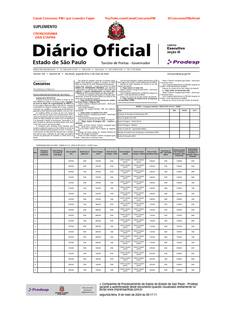 Cronograma Soldado 2024 1 3 321 23 Leandro Fajan | PDF | São Paulo