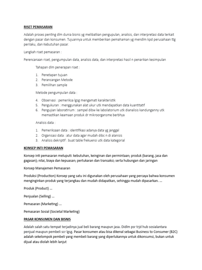 Riset Pemasaran | PDF | Bisnis