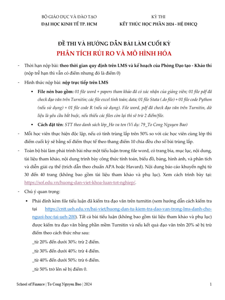 PTRR - DHCQ - 2024 - Tieu Luan Khong Thuyet Trinh | PDF