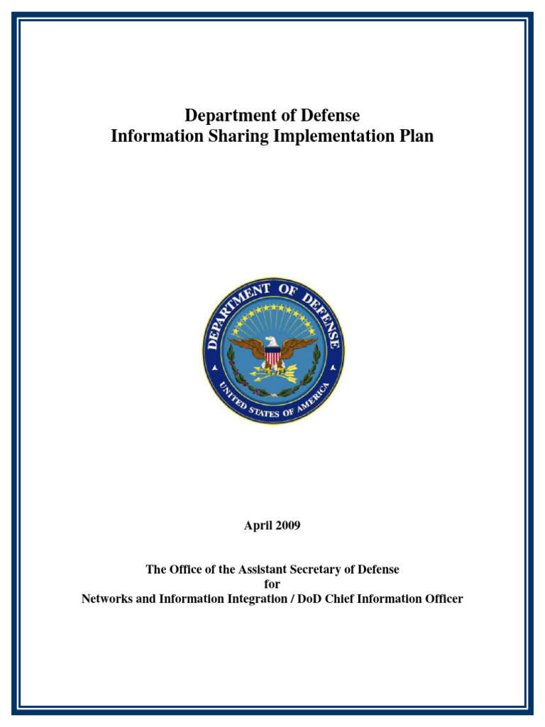 DoD Information Sharing Plan | PDF | United States Department Of ...