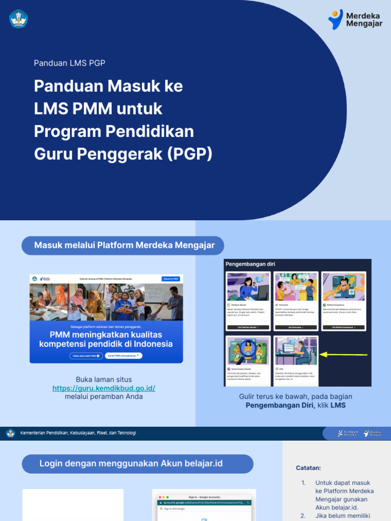 Panduan Masuk LMS PMM - Feb2024 | PDF