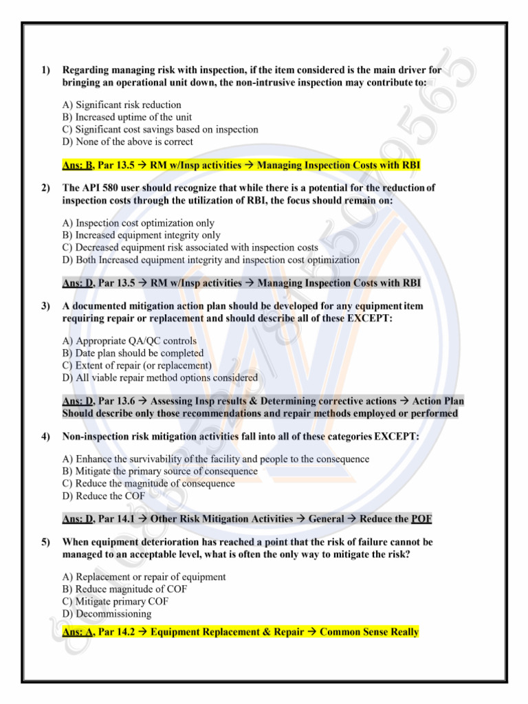 API 580 Question - Ans 2022 | PDF