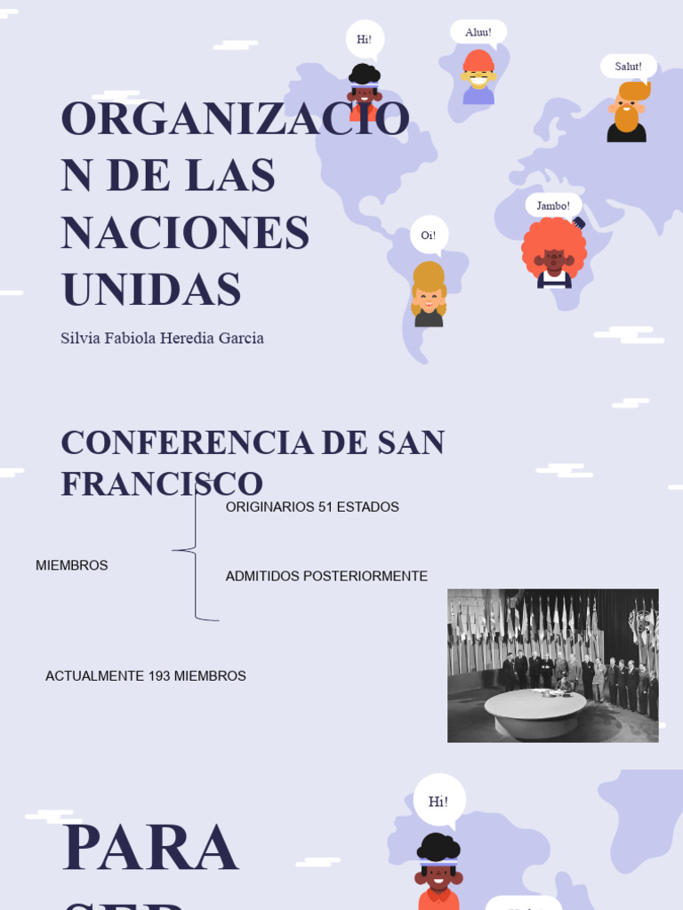 La ONU Presentacion | PDF | Naciones Unidas | Relaciones internacionales
