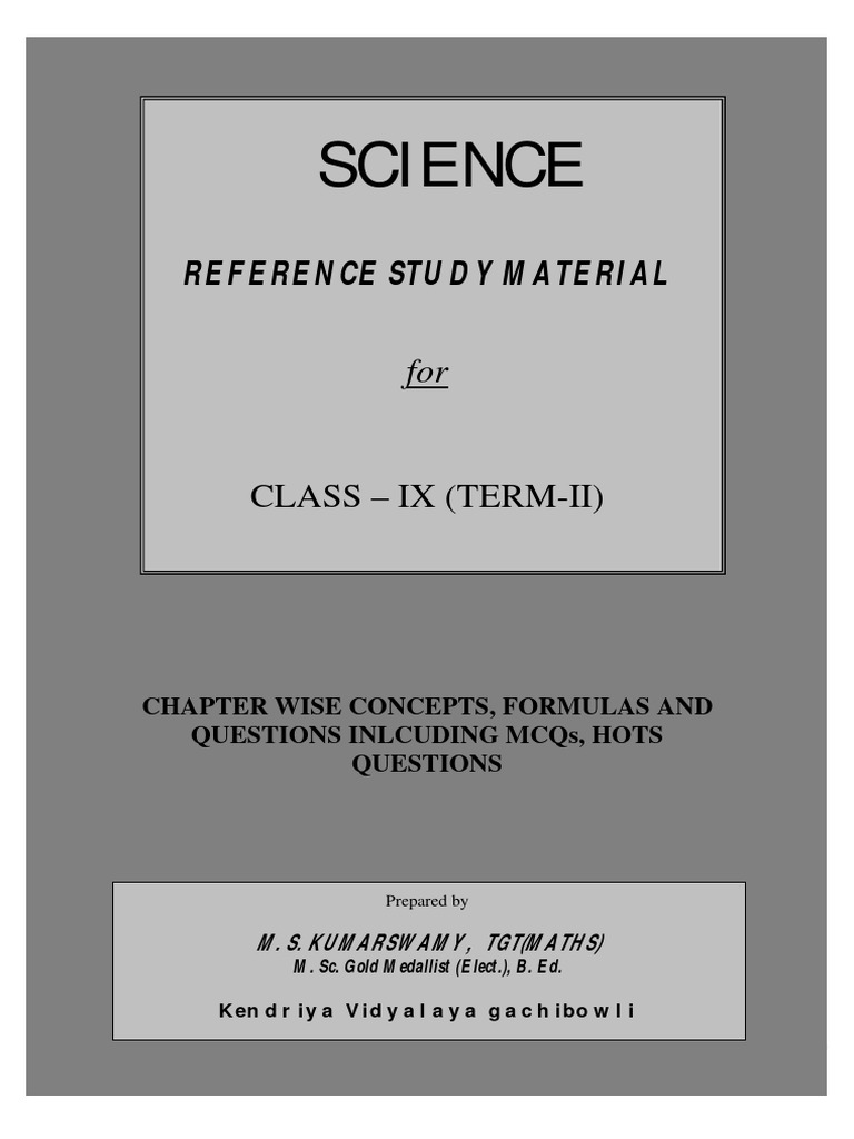 Chemical Concepts for Class IX Science | PDF | Mole (Unit) | Ion
