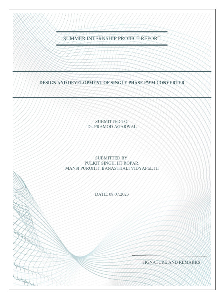 Design and Development of Single Phase PWM Converter | PDF | Rectifier ...