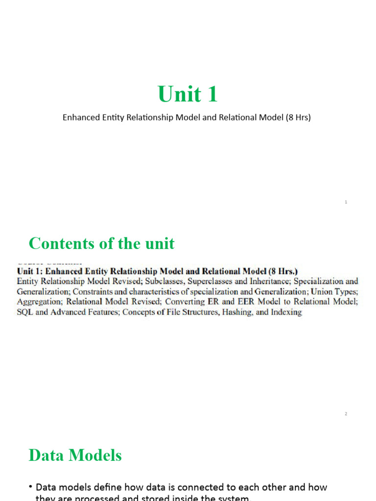 Unit 1 | PDF | Inheritance (Object Oriented Programming) | Relational Database