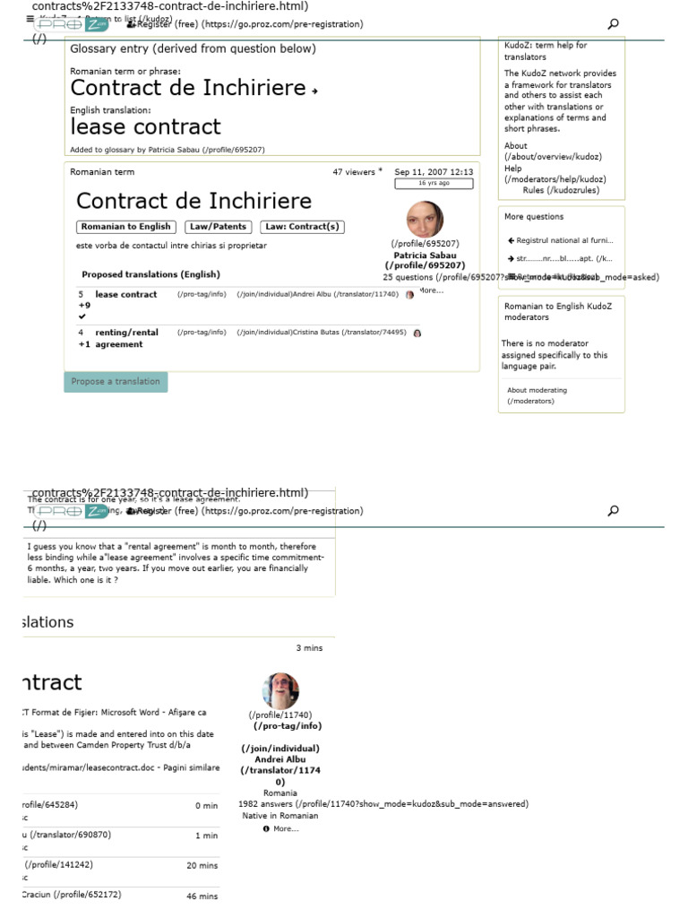 Contract de Inchiriere - Lease Contract | PDF | Lease | Private Law