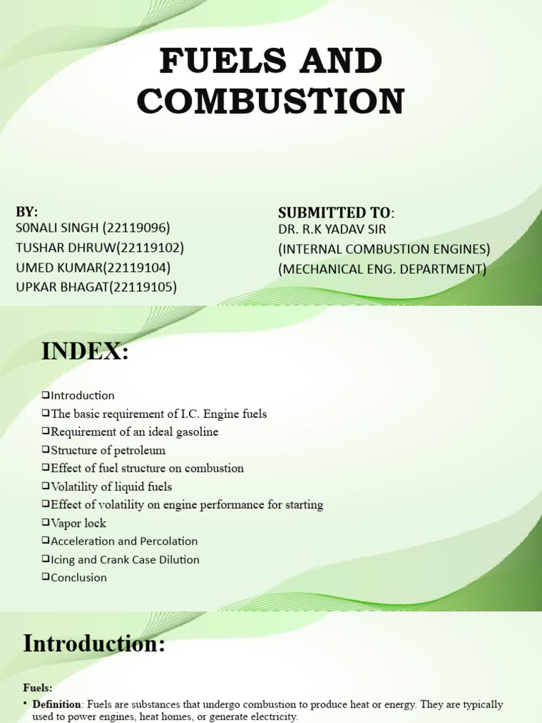 Fuels and Combustion | PDF | Internal Combustion Engine | Combustion