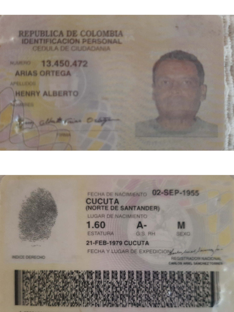 Cédula Henry Arias | PDF