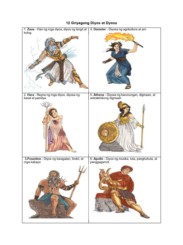 12 Griyegong Diyos at Dyosa | PDF