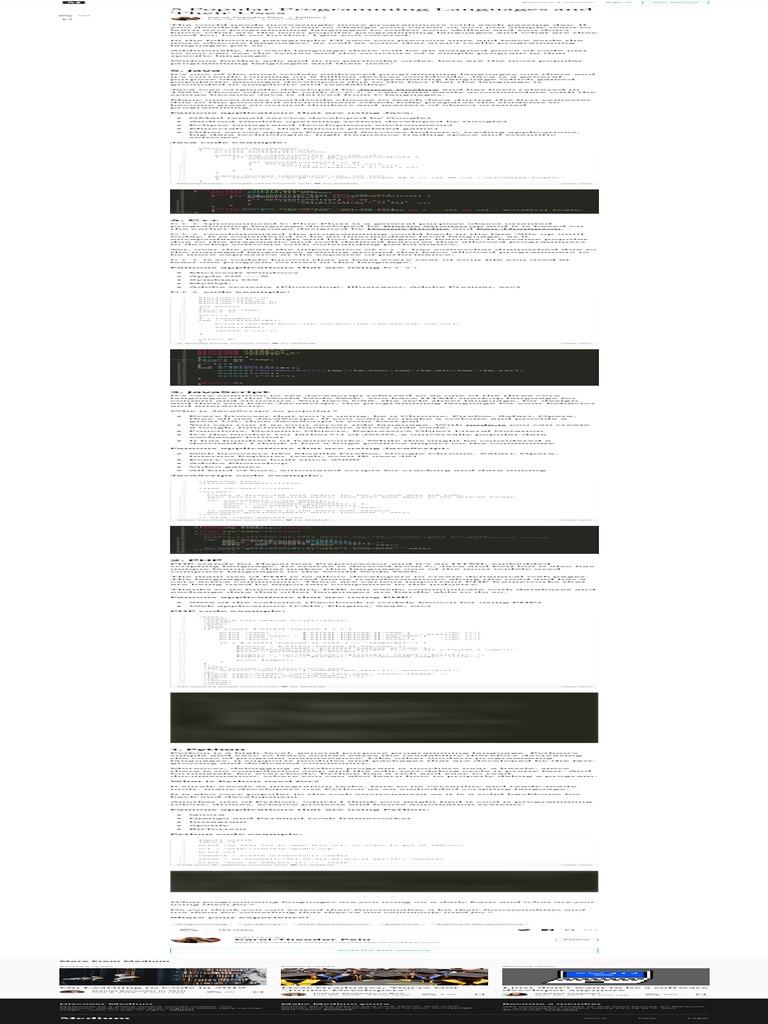 5 Popular Programming Languages and Their Uses - Carol-Theodor Pelu - Medium | PDF | Java Script ...