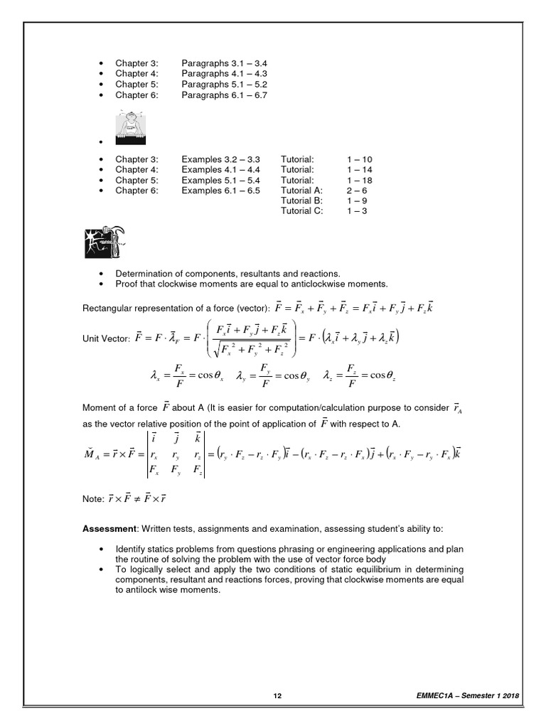 RR of A Vector and Moments Equations | PDF | Force | Physics