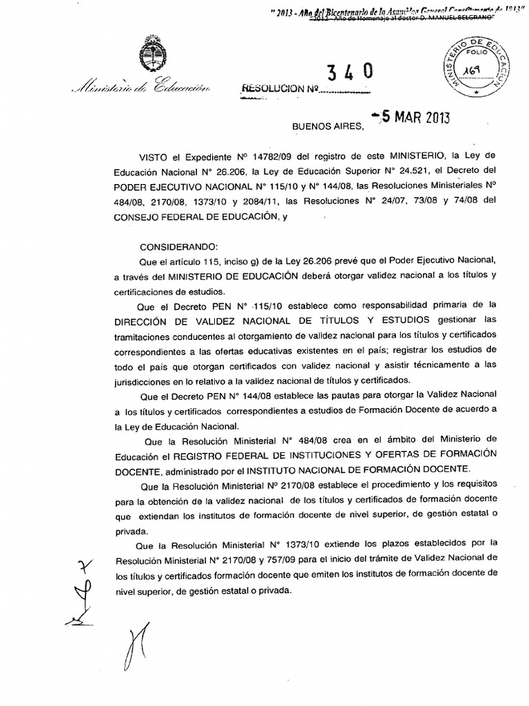 RM - 340-13 - Profesorado de Historia | PDF