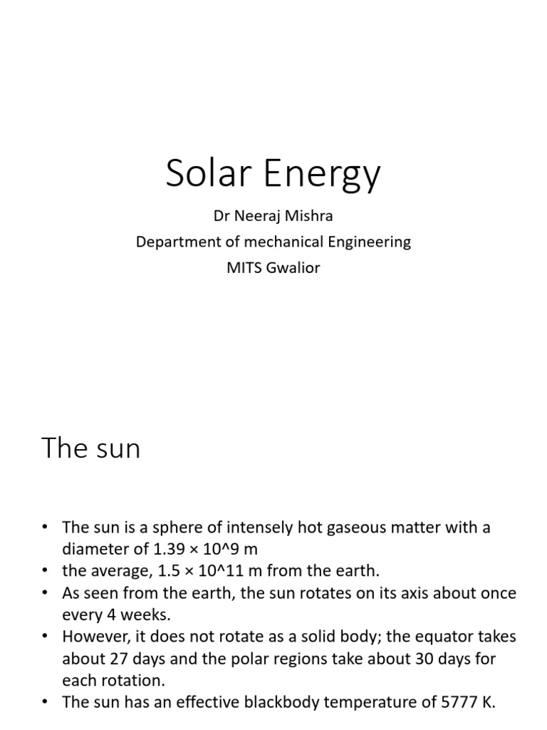 Unit-1 Lecture On Solar Geometry | PDF | Latitude | Sun