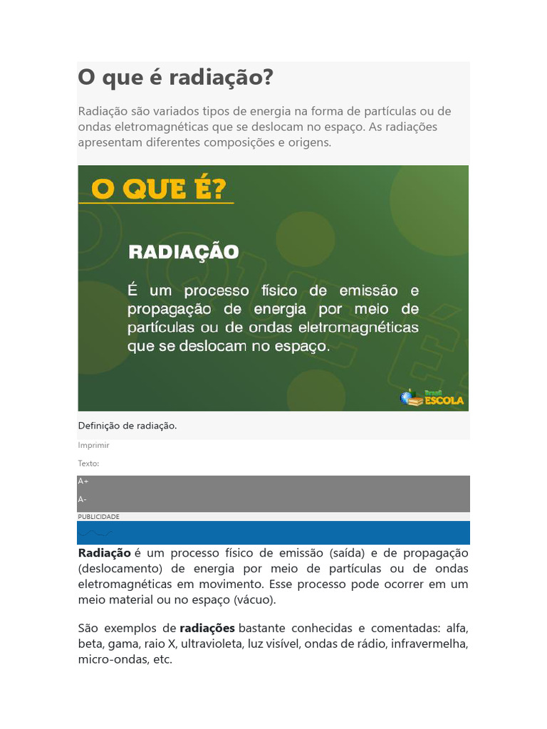 O Que É Radiação | Download grátis PDF | Radiação eletromagnética ...