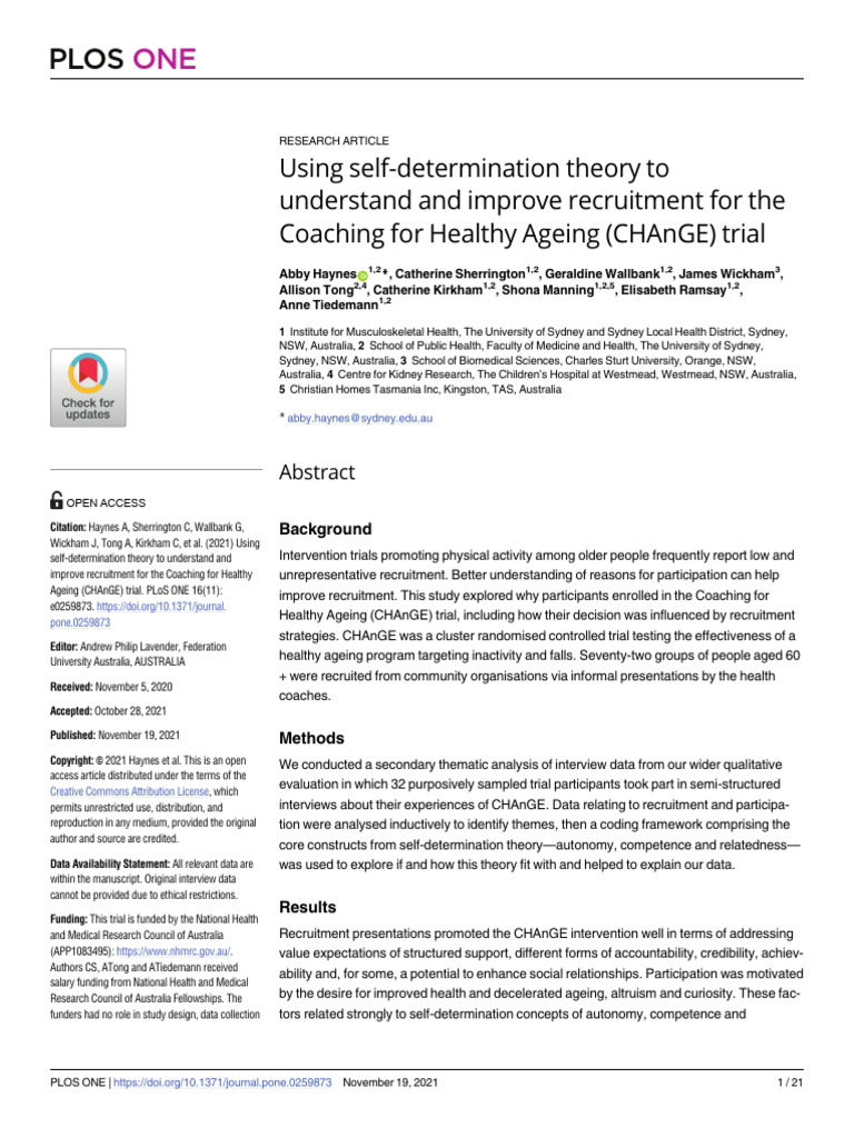 Haynes, 2021 | PDF | Qualitative Research | Behavioural Sciences