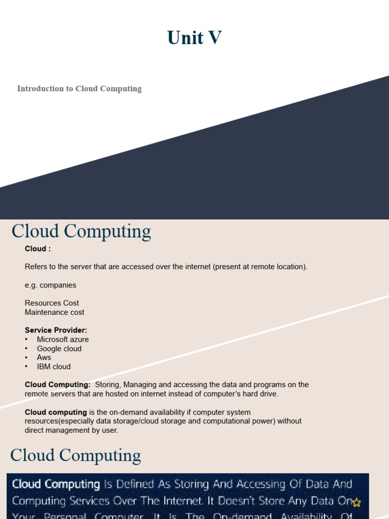 Unit5-Cloud | PDF | Cloud Computing | Software As A Service