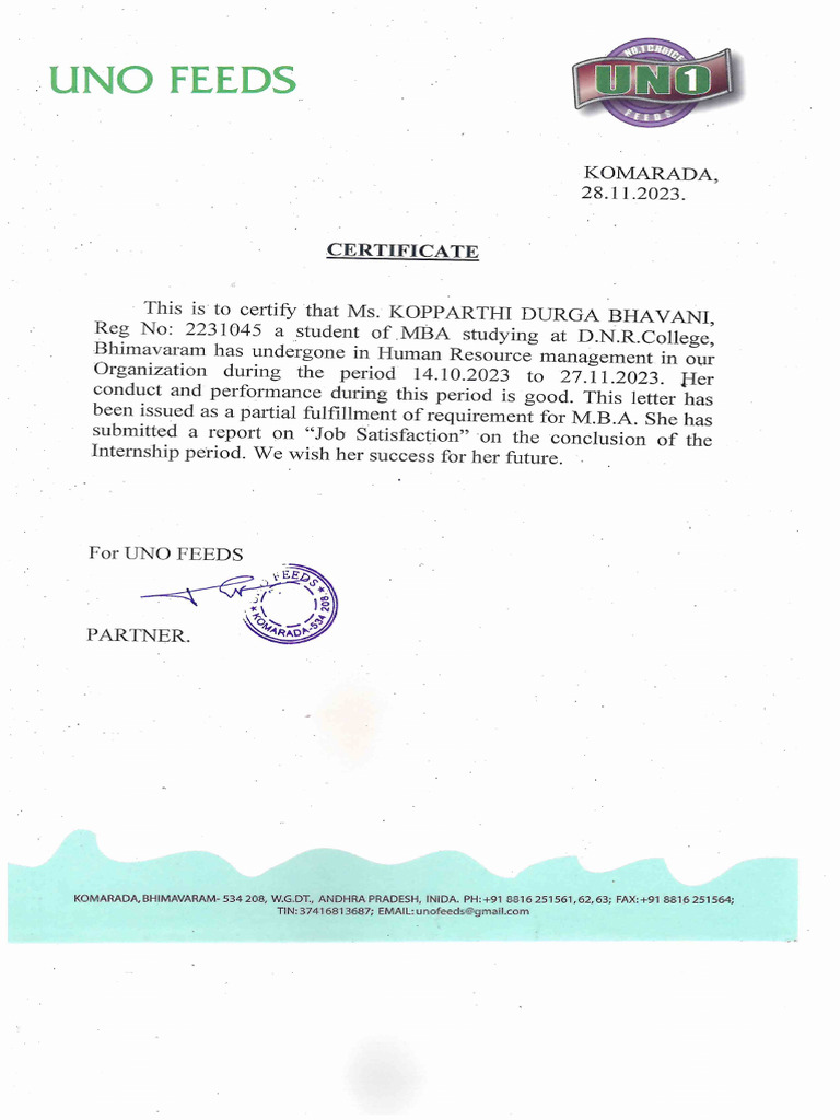 Project Certificate | PDF