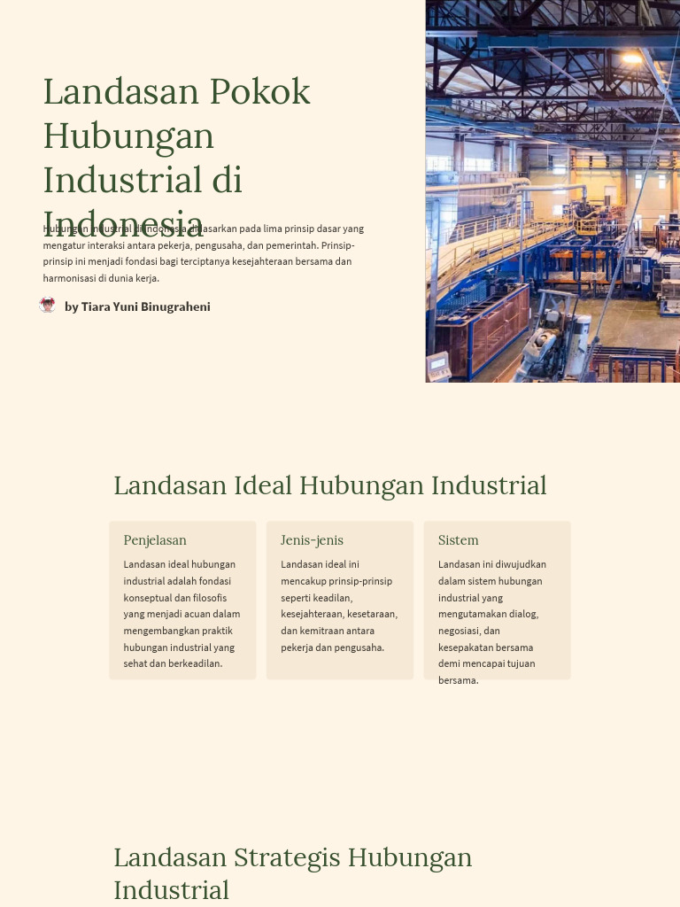 Landasan Pokok Hubungan Industrial Di Indonesia | PDF