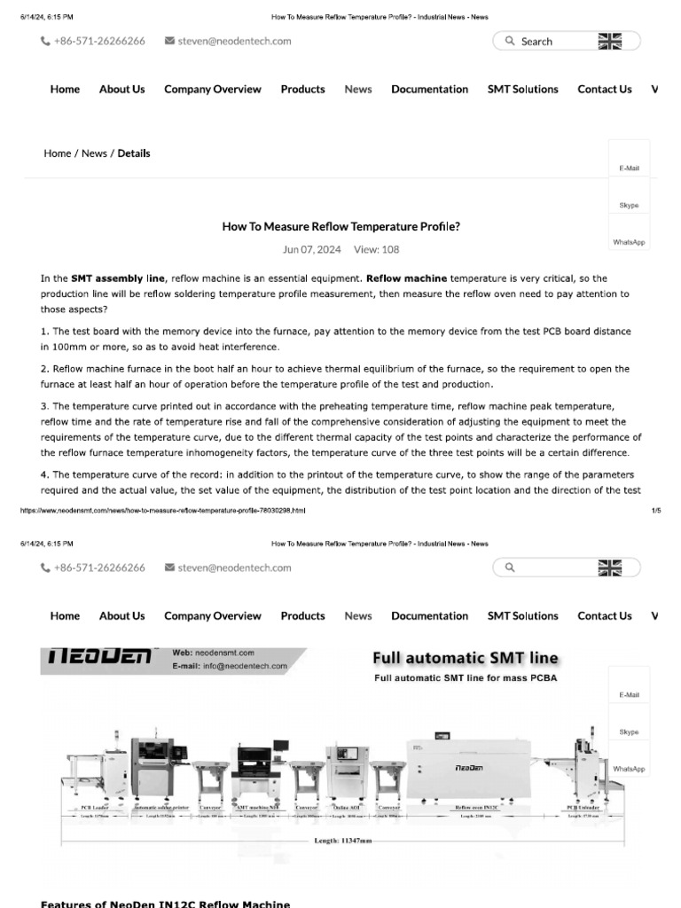 How To Measure Reflow Temperature Profile | PDF