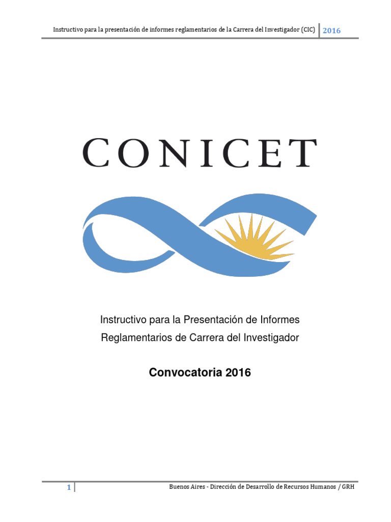 Instructivo Informes CIC 2016 | PDF | Publicación | Archivo de computadora