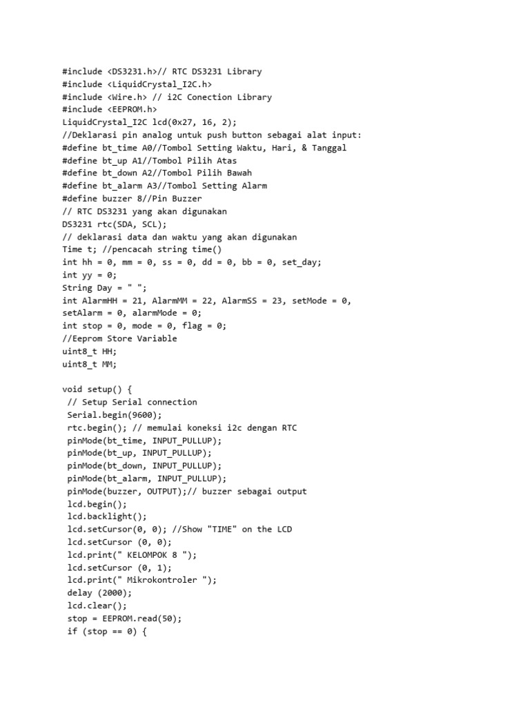 Program Project Arduino Jam Alarm Digital | PDF | Computer Engineering ... Program Project Arduino Jam Alarm Digital | PDF | Computer Engineering ...