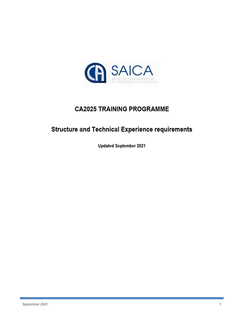 2 CA2025 Training Programme Structure and Technical Exposure 2 | PDF ...