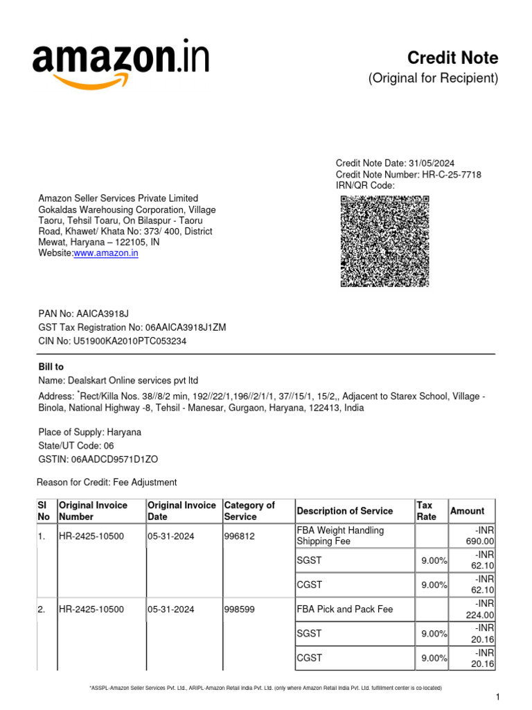 Invoice Amazon | PDF | Invoice | Sales