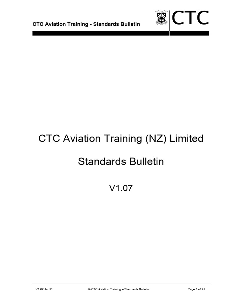 CTC Standards Bulletin | PDF | Air Traffic Control | Visual Flight Rules
