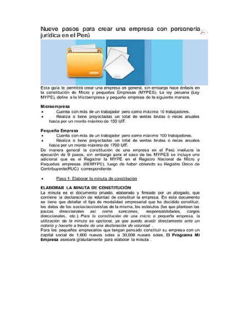 9 Pasos para Hacer Una Empresa | PDF