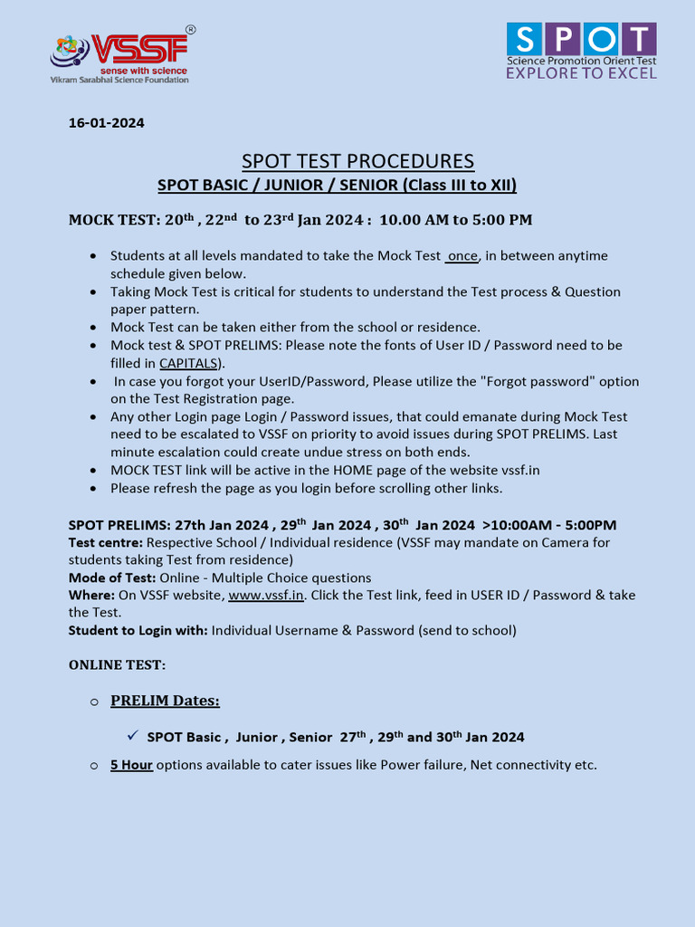 Spot Test Procedures - Guidelines | PDF | Password | Button (Computing)