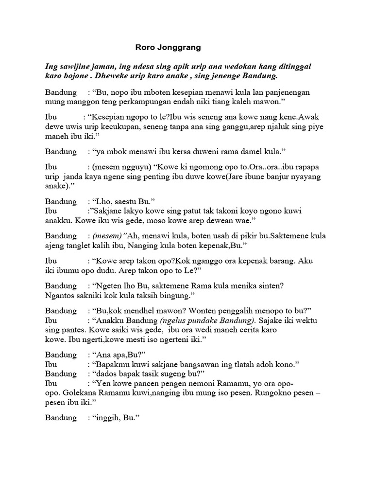 Roro Jonggrang | PDF