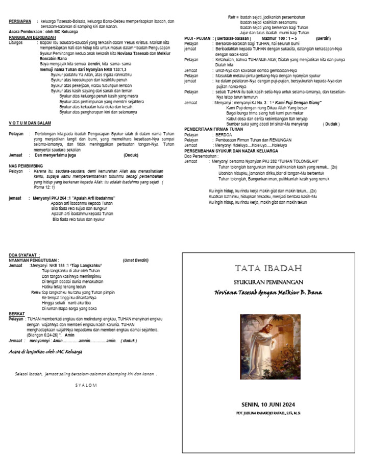 Liturgi Ibadah Syukur Nikah | PDF