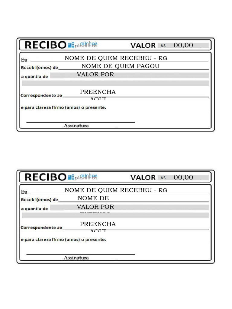 RECIBO EM BRANCO | PDF