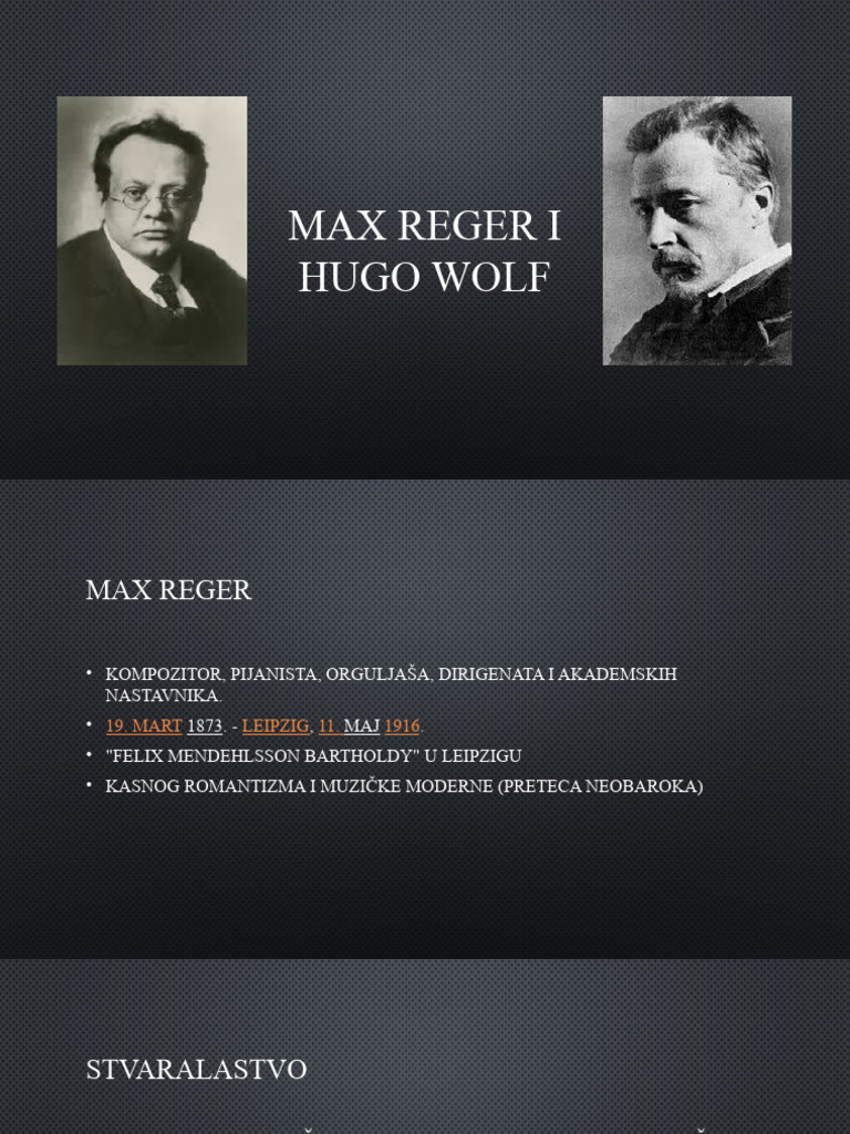 Max Reger I Hugo Wolf | PDF