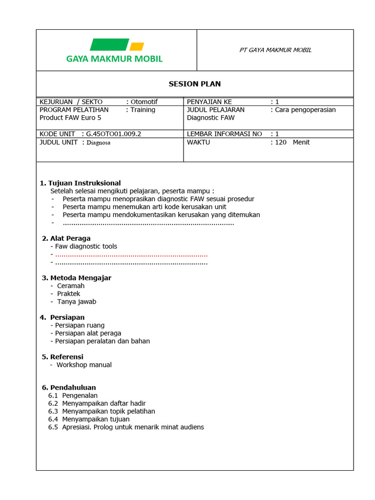 Form Session Plan | PDF