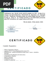 Modelo Certificado NR - 18 | PDF