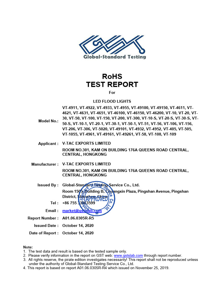 ROHS REPORT | PDF | Materials