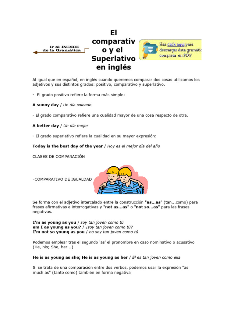El Comparativo y El | PDF | Adjetivo | Morfología Lingüística