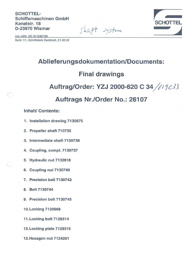 Propeller Shaft Arrangement | PDF