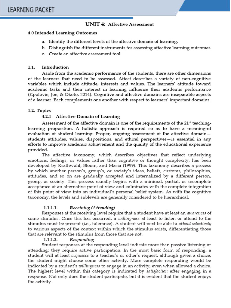 LP3 - ProfEd6 - Assessment in Learning 2 Student | PDF | Self Report ...