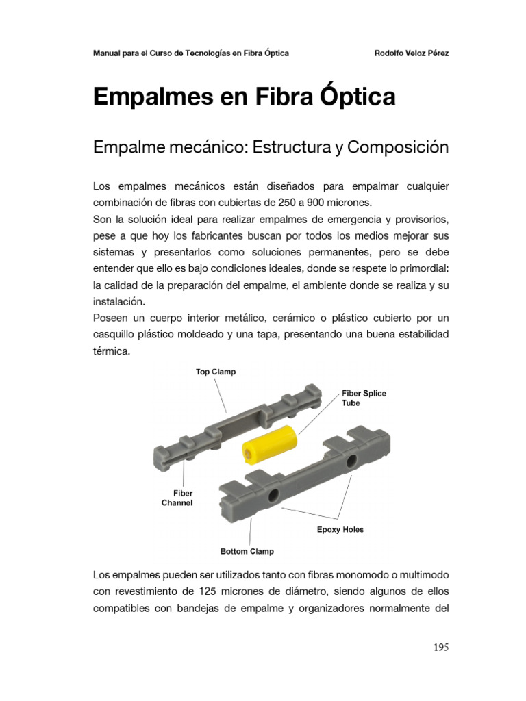 Empalmes en Fibra Óptica | PDF | Fibra óptica | Óptica