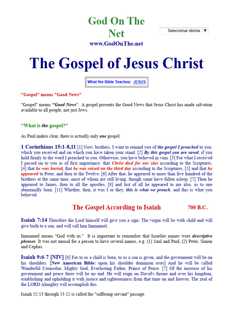 The Gospel of Jesus Christ | PDF | Gospel Of Mark | Gospel Of Matthew