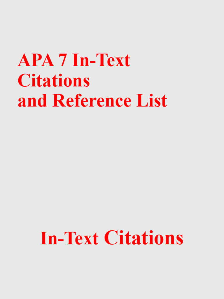 APA 7 In-Text Citations Guide | PDF | Citation | Thesis