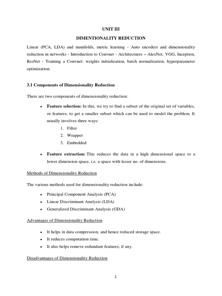 Unit 3 | PDF | Principal Component Analysis | Artificial Neural Network