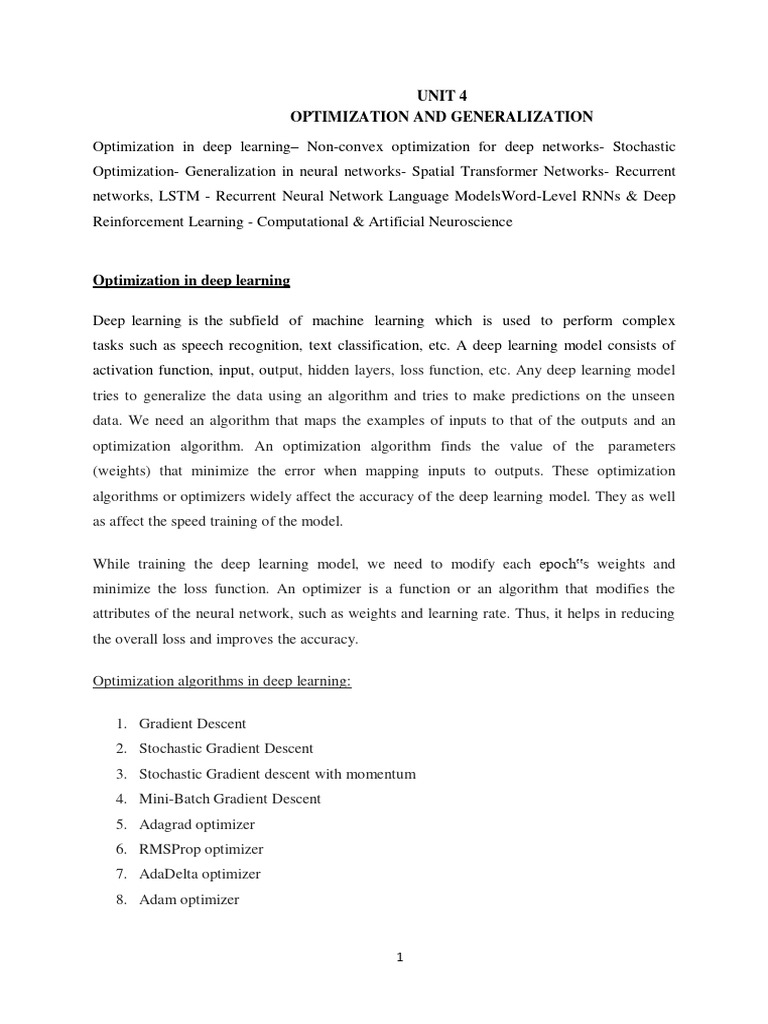 unit 4 final | PDF | Artificial Neural Network | Mathematical Optimization